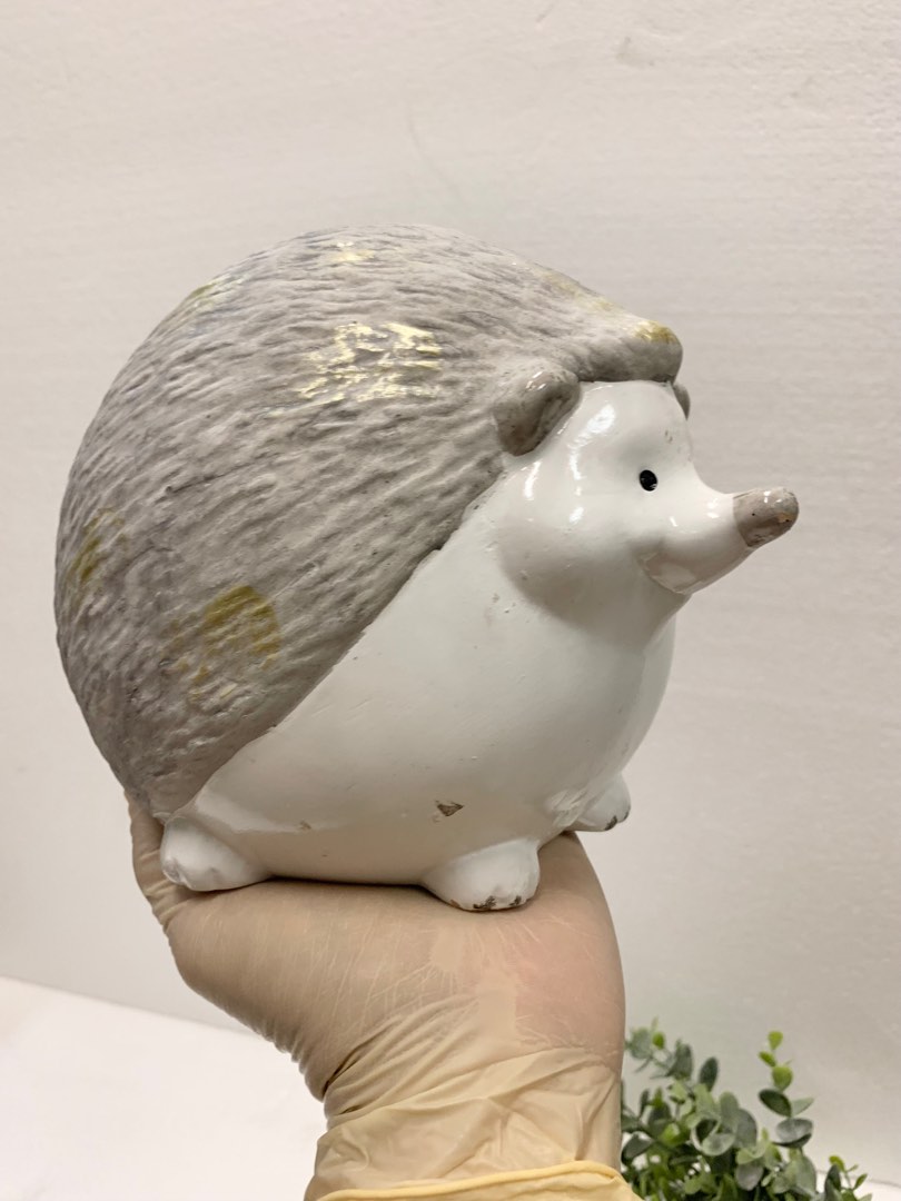 Large size round hedgehog figurine, Furniture & Home Living, Home Decor ...