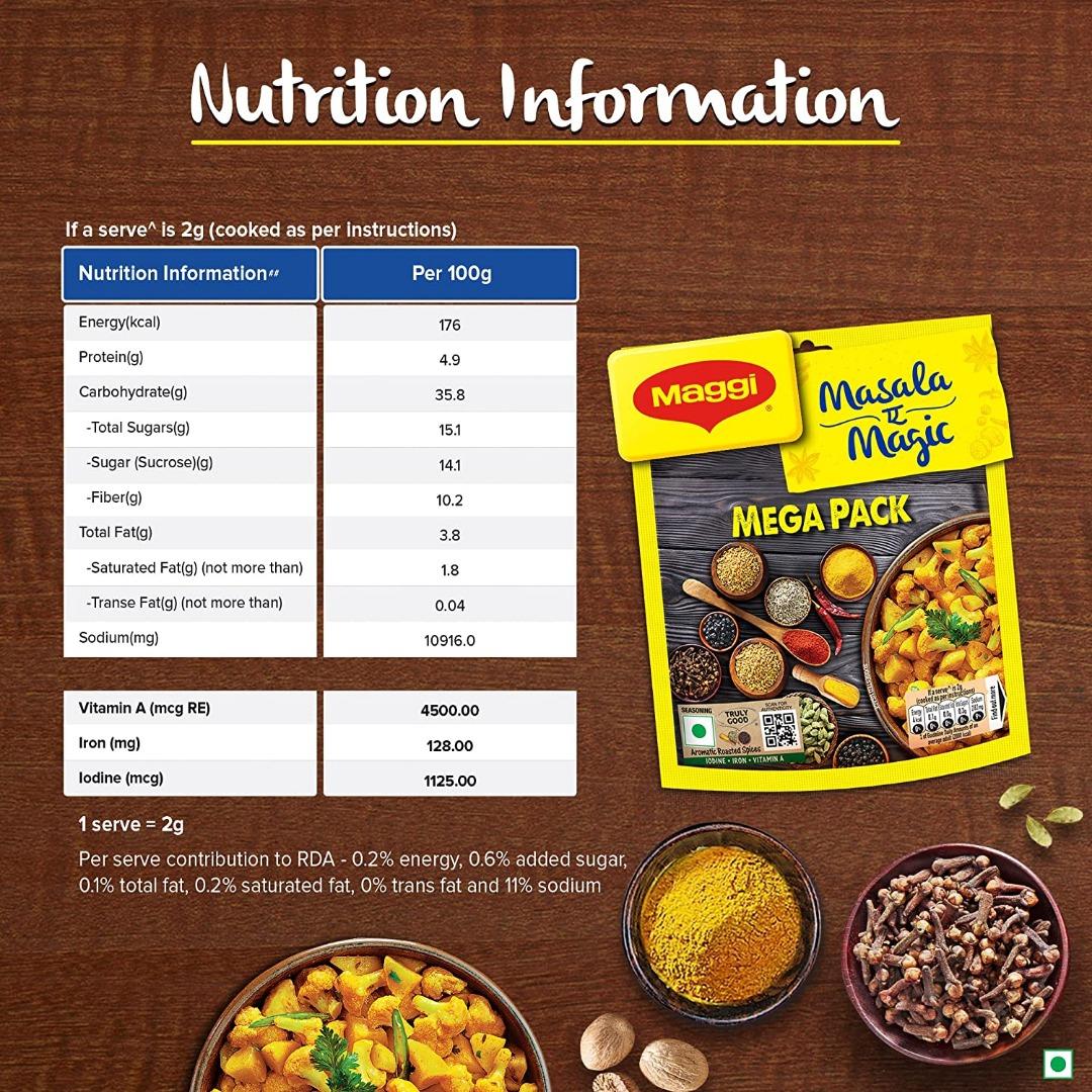 MAGGI Masala-ae-Magic Vegetable Masala, 72g Pouch (6g x 12 Sachets) | All in One Masala for Dry ...