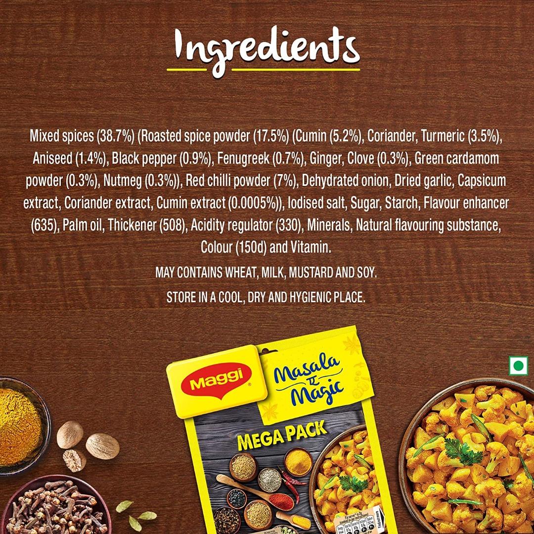 MAGGI Masala-ae-Magic Vegetable Masala, 72g Pouch (6g x 12 Sachets) | All in One Masala for Dry ...