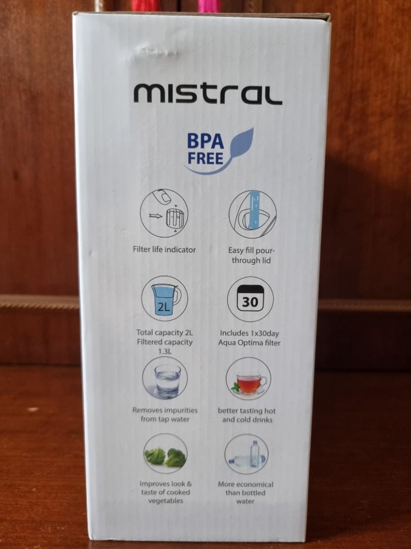 Mistral Water filter jug MFK621 with free filter, TV & Home Appliances ...