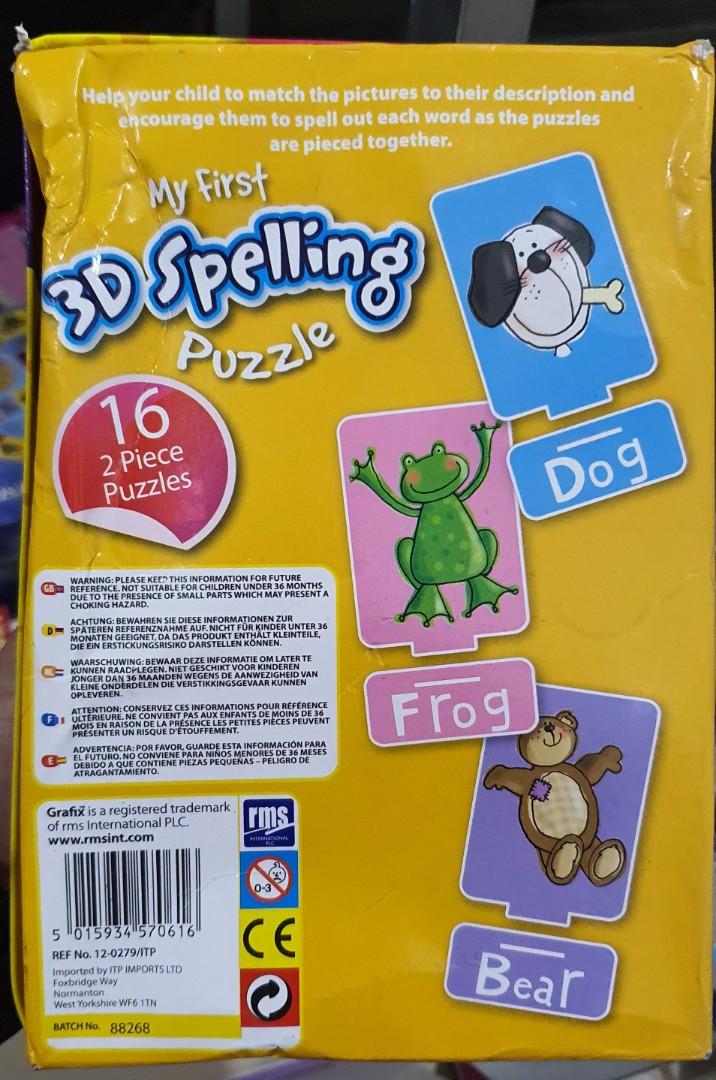MY FIRST 3D SPELLING PUZZLE by Grafix, Hobbies & Toys, Toys & Games on ...