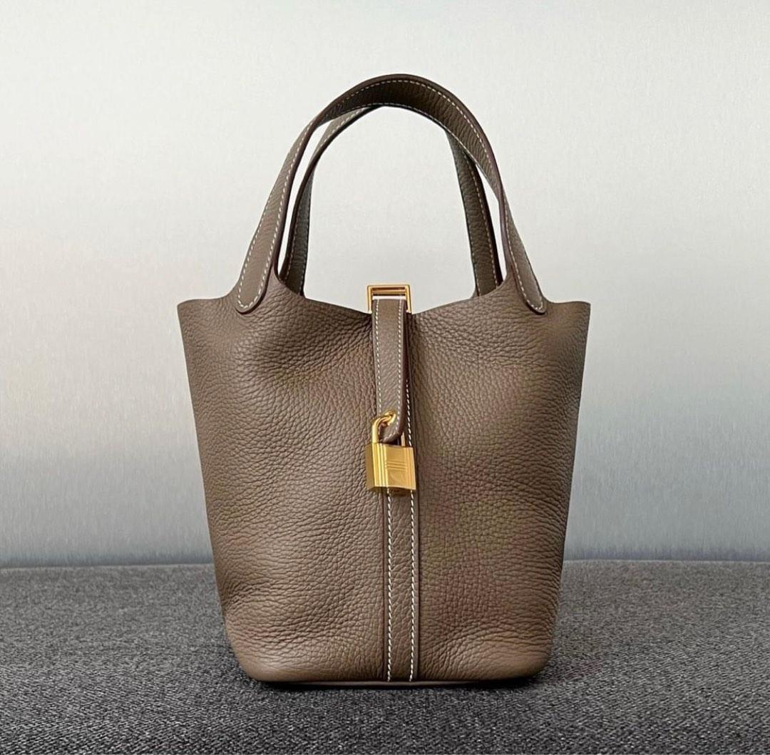 NEW Hermes Picotin 18 Etoupe Clemence Ghw, Luxury, Bags & Wallets on ...