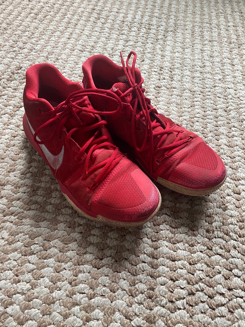 Nike Kyrie 3 Red Suede Basketball Shoes, Men's Fashion, Footwear ...