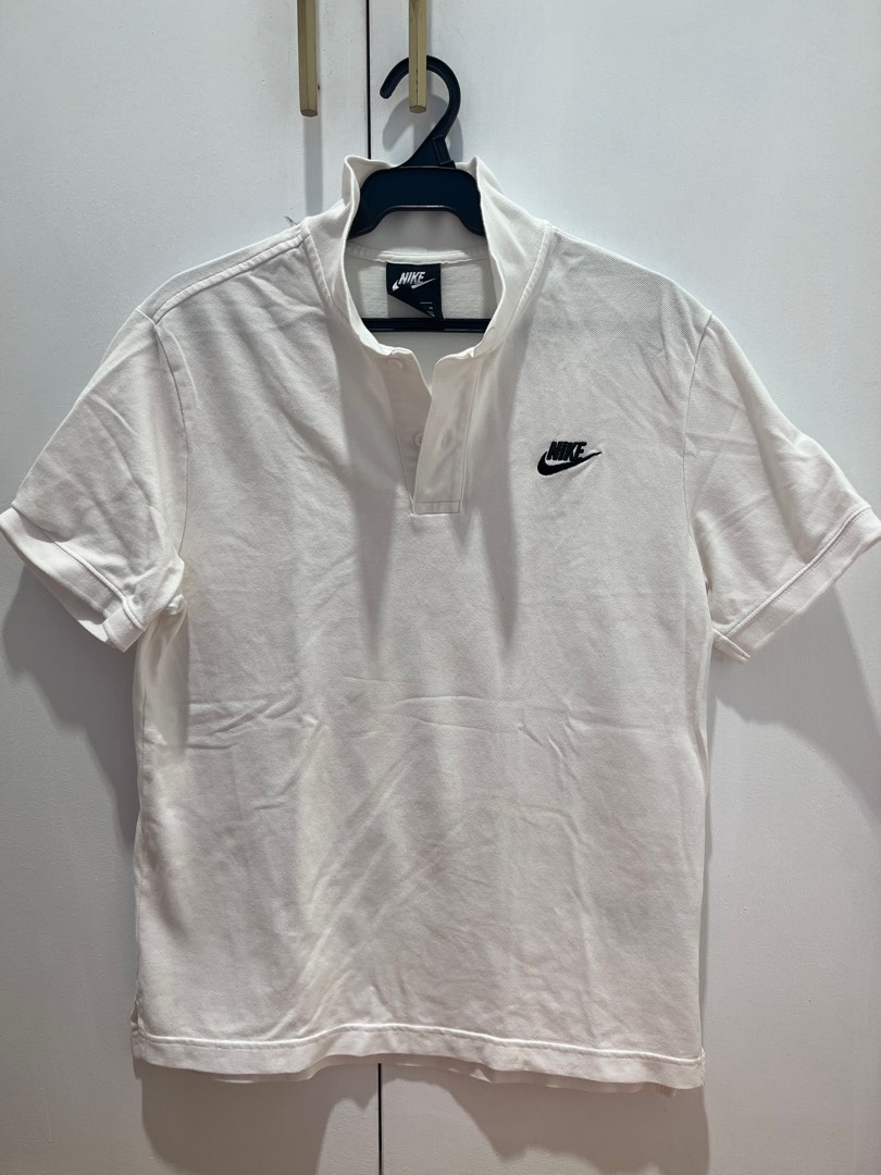 Nike Mens white polo shirt with collar, Men's Fashion, Tops & Sets ...