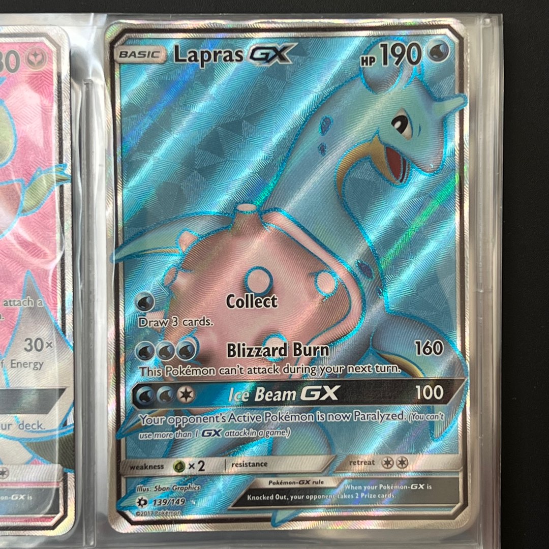 Pokemon cards TCG trading card game Burning Shadows Lapras GX full art ...