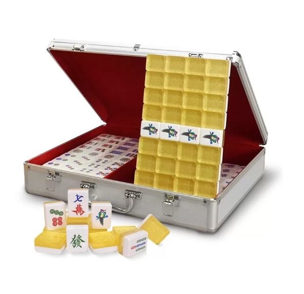 Premium Gold Mahjong Tiles Set, Furniture & Home Living, Home Decor ...