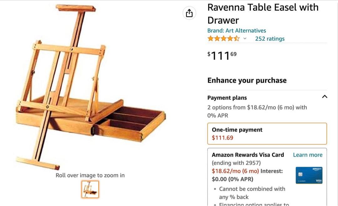 Ravenna Table Easel with Drawer, Hobbies & Toys, Stationery & Craft ...