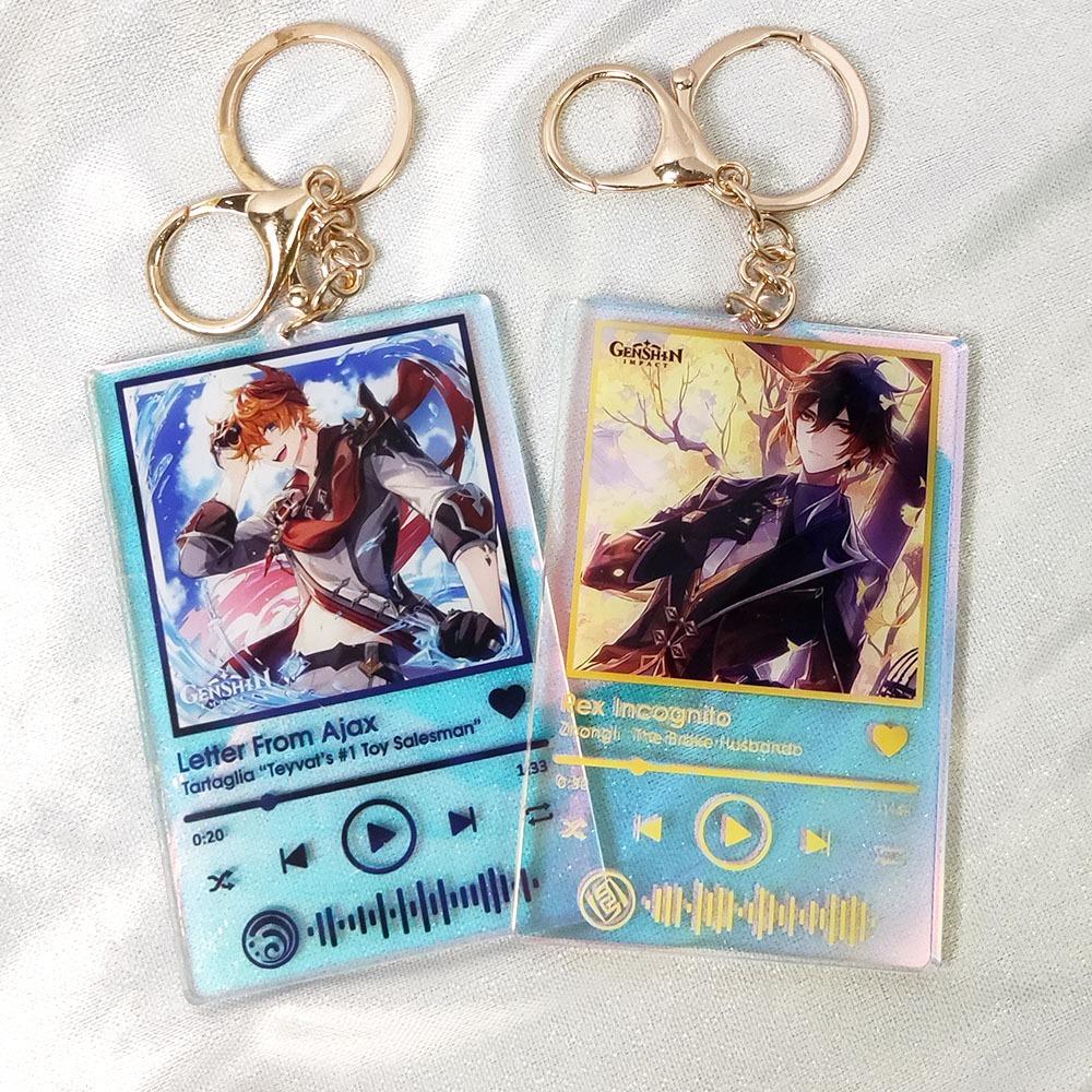 [50%OFF FLAWED] Genshin Impact Keychain Holographic Genshin Keychain ...