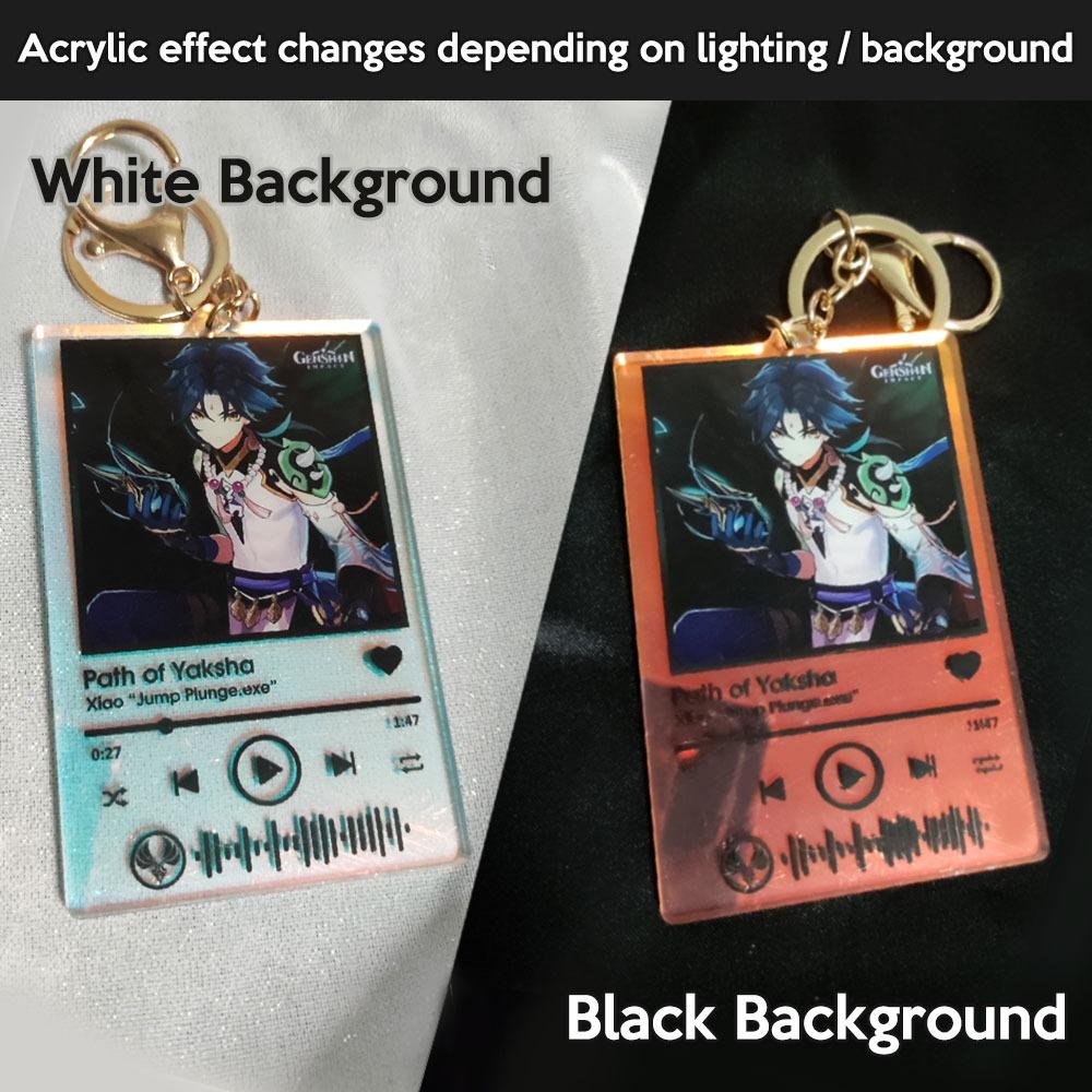[READYSTOCKS] Genshin Impact Keychain Holographic Rainbow Genshin ...