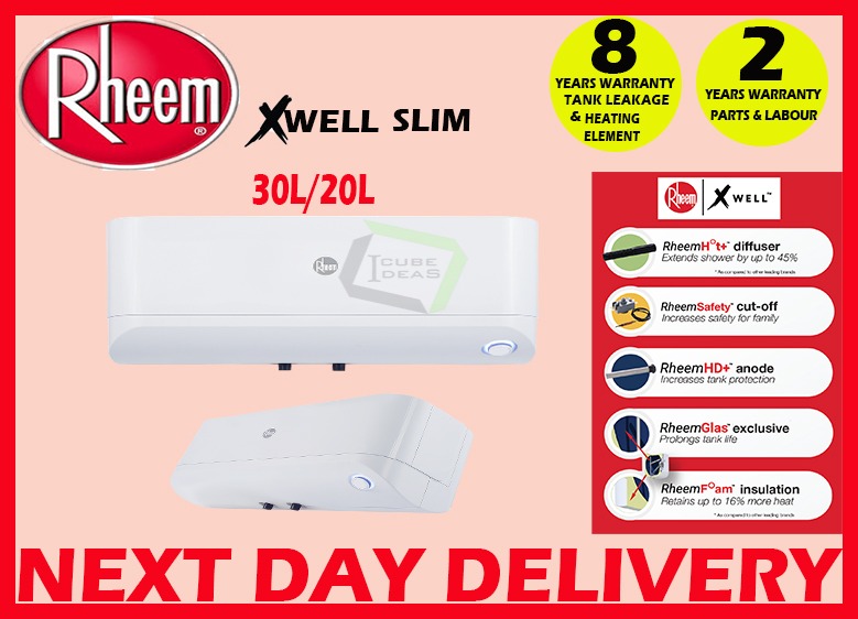 RHEEM Xwell Slim 20L / 30L Classic Plus Electric Storage Water Heater ...