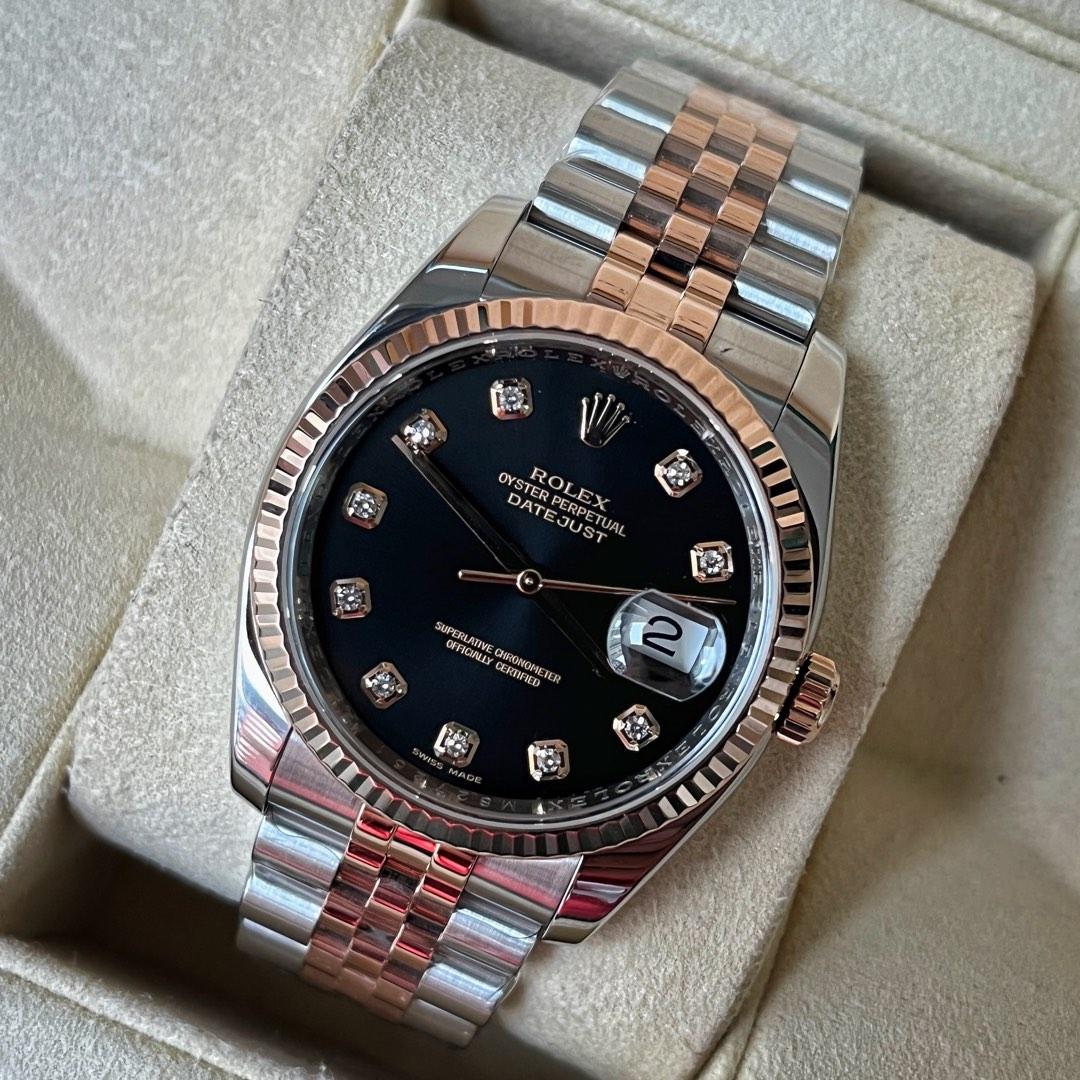 Rolex Datejust 36 Black Diamond Dial, Luxury, Watches on Carousell