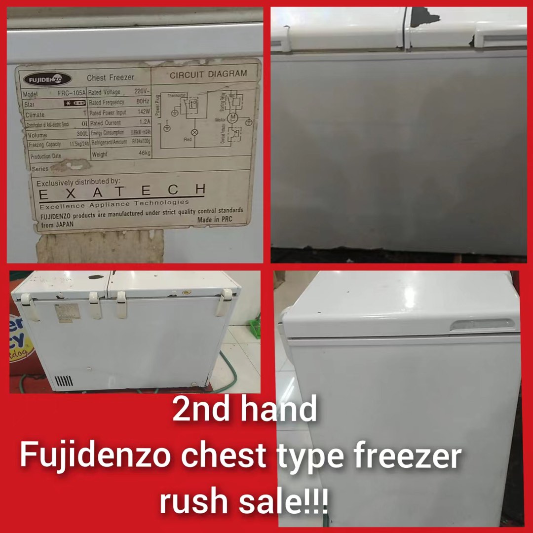 RUSH SALE! Fujidenzo chest freezer and hotdog grill, TV & Home ...