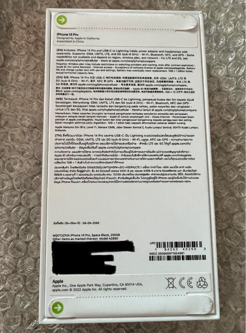 (Sealed unopened) iPhone 14 Pro 256GB Space Black, Mobile Phones ...