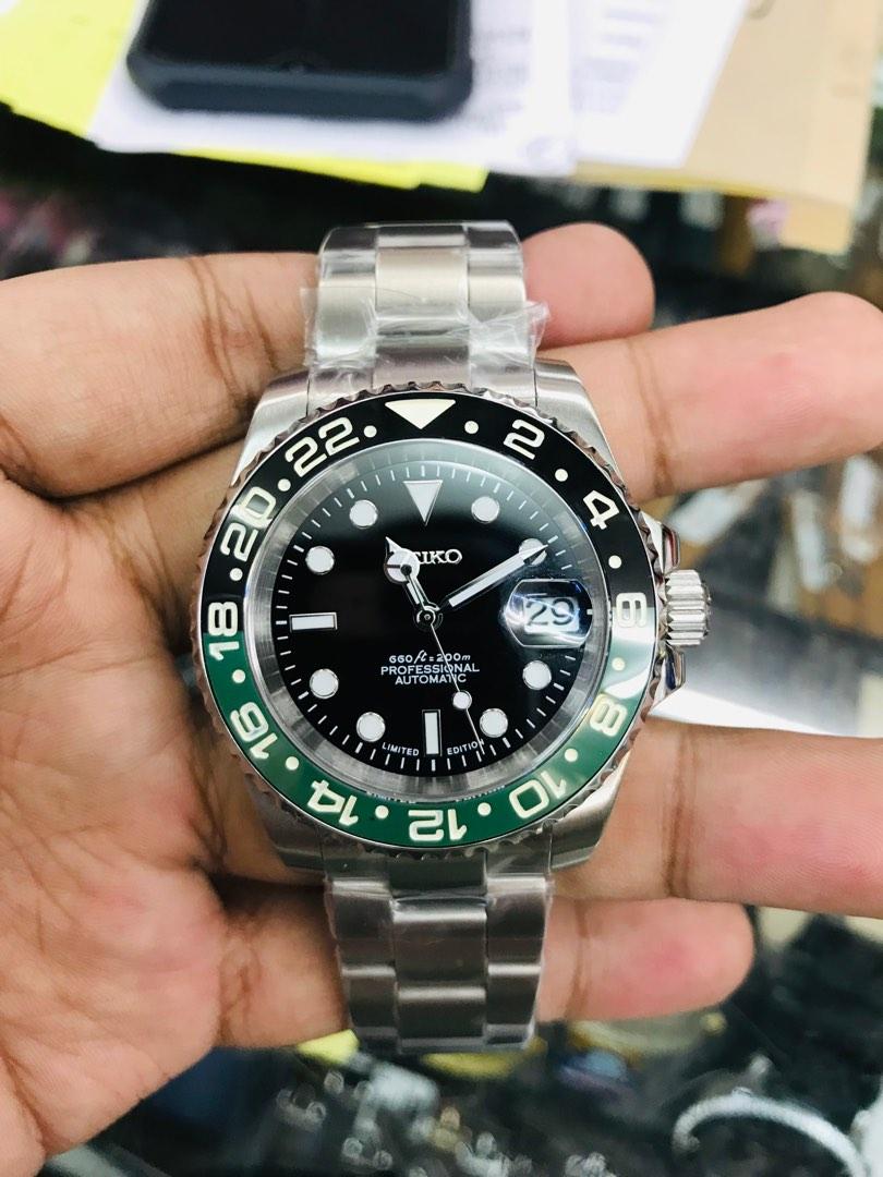 Seiko Sprite Mod Green / Black Ceramic, Men's Fashion, Watches ...