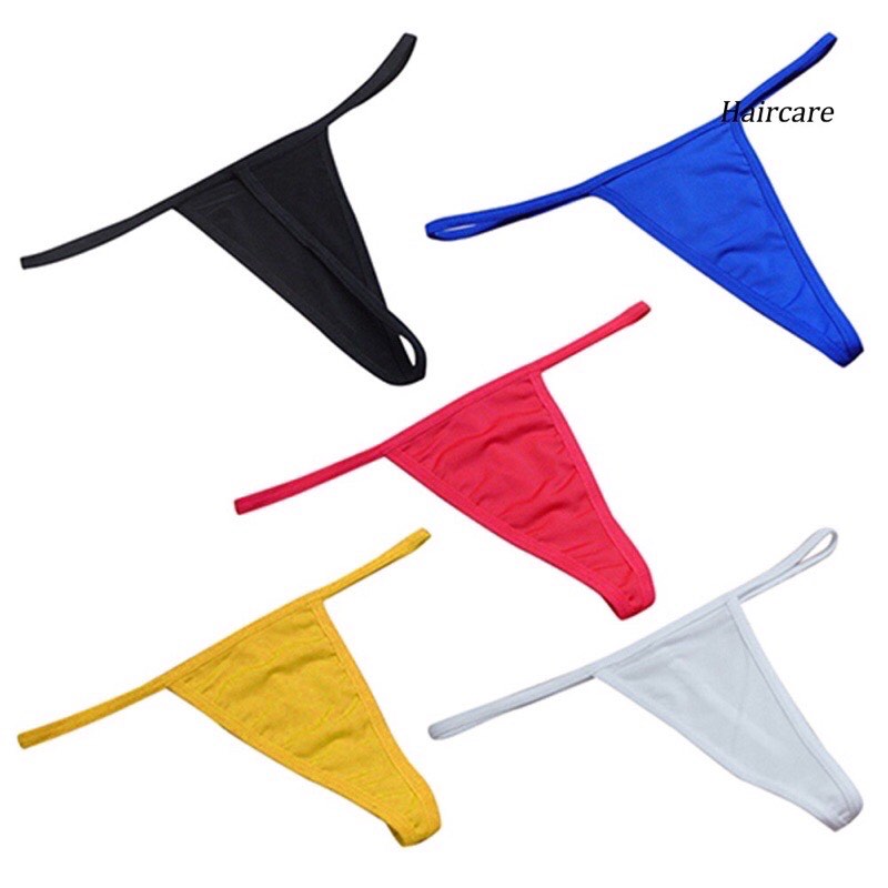 Sexy Women Soft Solid Color V-String T-back Panties Thongs G-String ...