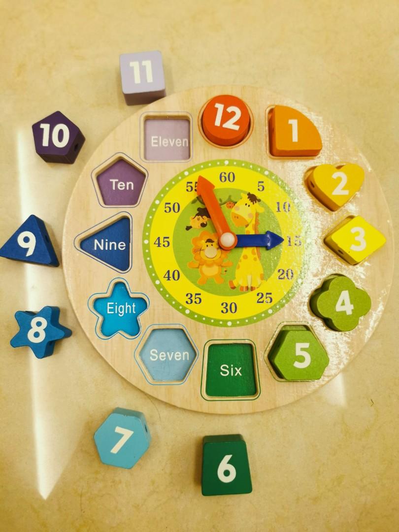 Shape Sorting Clock Wooden educational, Hobbies & Toys, Toys & Games on ...