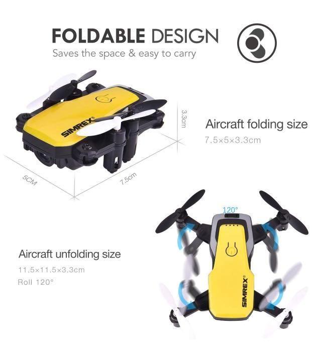 SIMREX X300C 8816 Mini Drone with Camera WiFi HD FPV Foldable RC ...