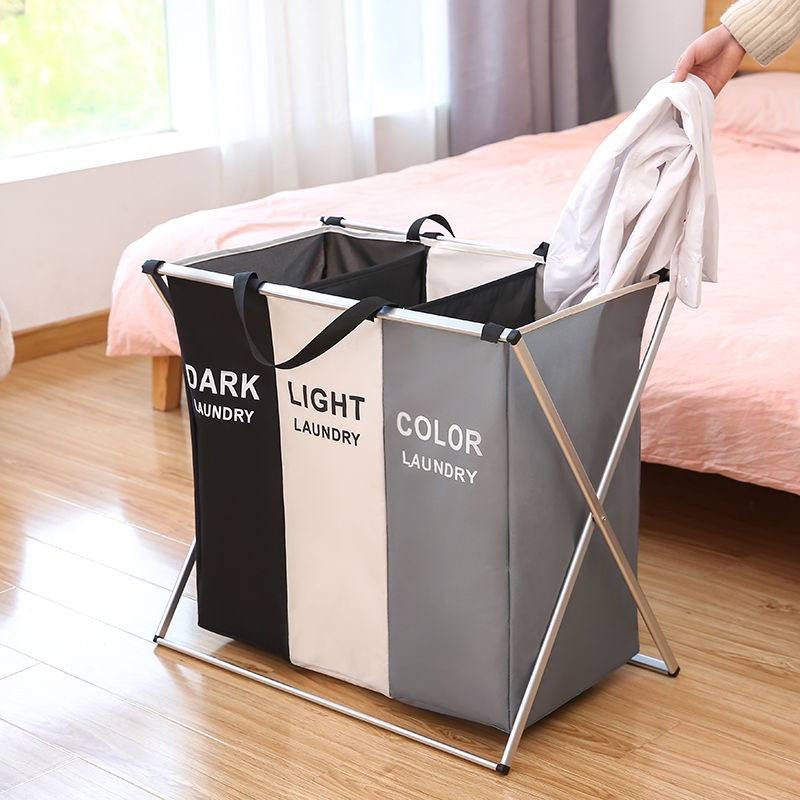 Triple Laundry Basket Bag Organizer, Furniture & Home Living, Home ...