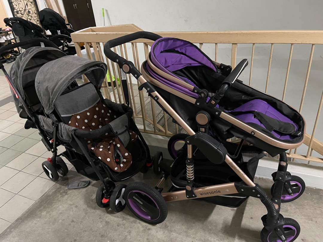 Twin baby stroller .., Babies & Kids, Going Out, Strollers on Carousell