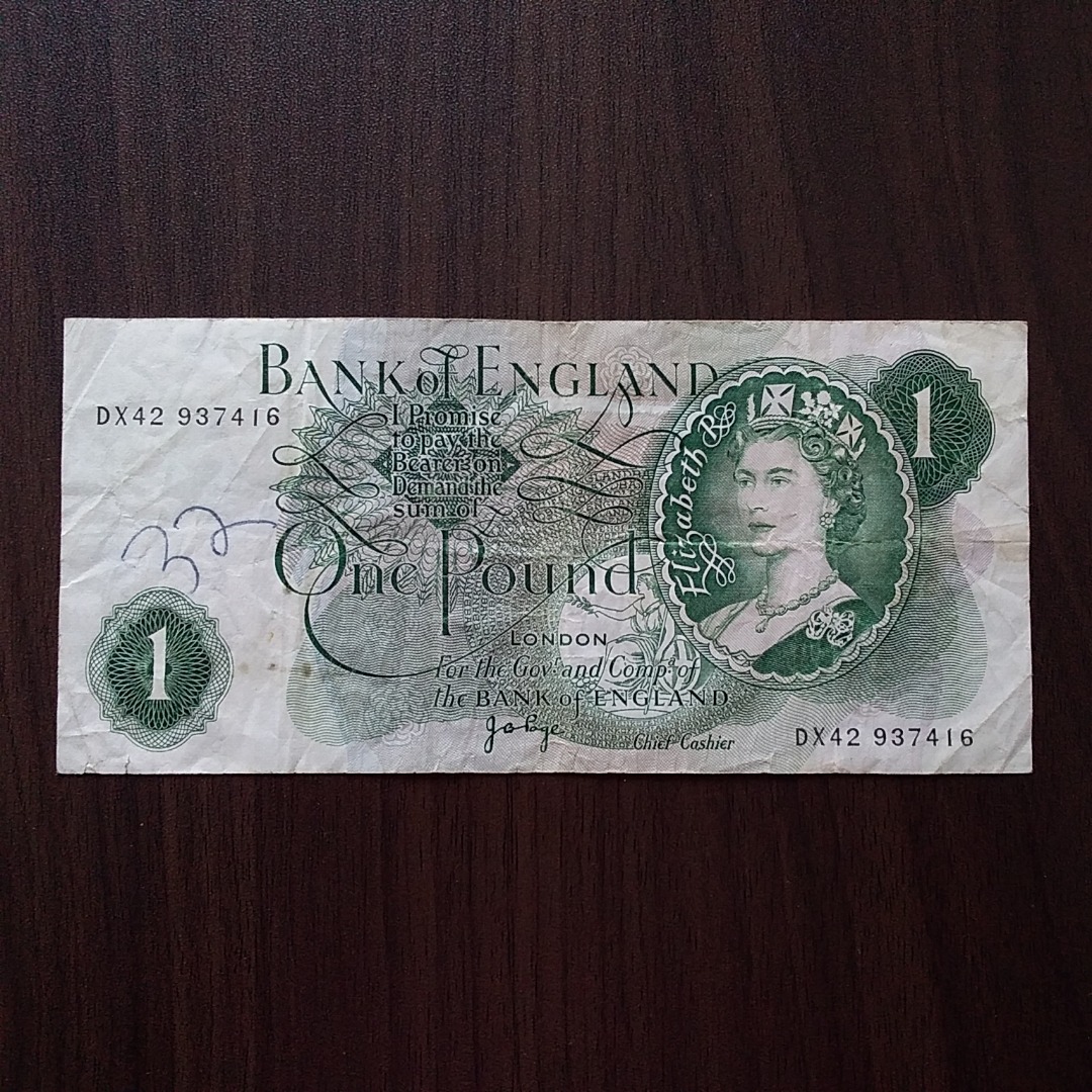 UK 1 Pound (1970) banknote, Hobbies & Toys, Memorabilia & Collectibles ...