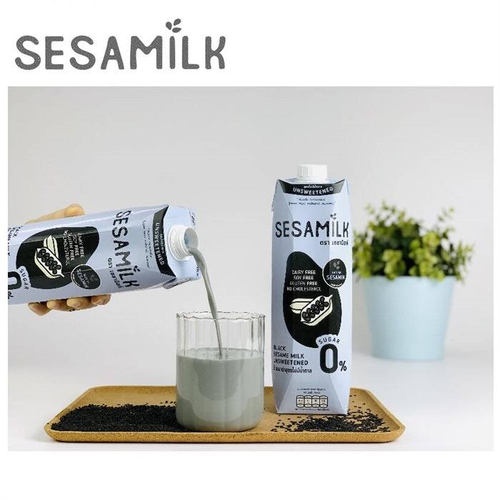 Unsweetened Black Sesame Milk 1000ml, Food & Drinks, Beverages on Carousell