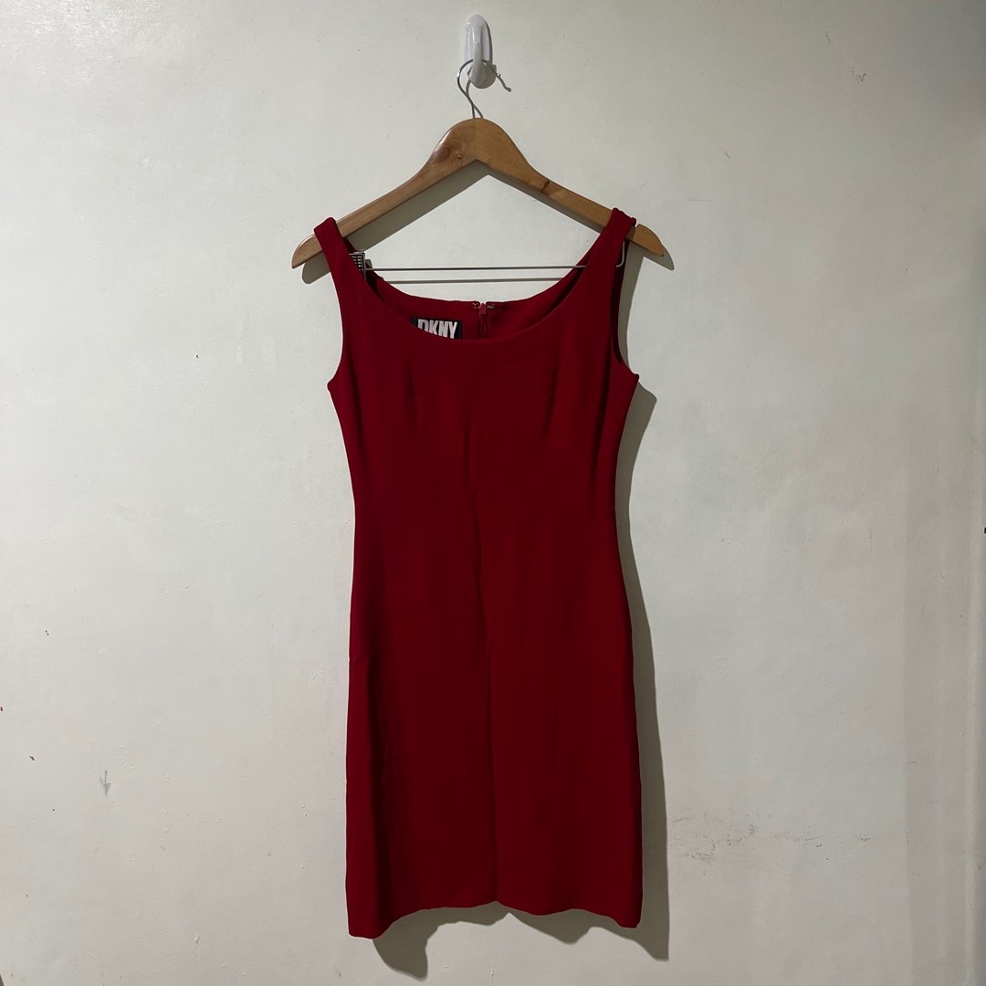 Vintage DKNY Red Dress, Luxury, Apparel on Carousell