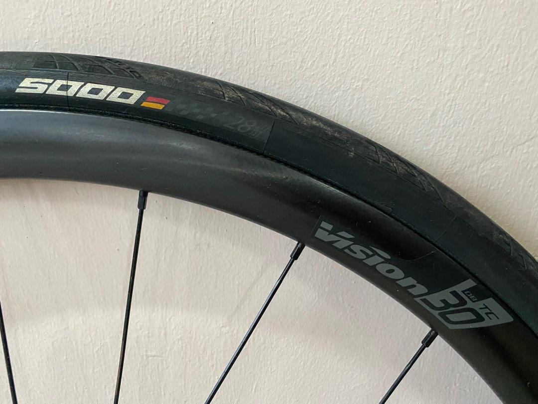 Vision 30 Authentic Carbon Wheel c/w Continental GP 5000 tires, Sports ...