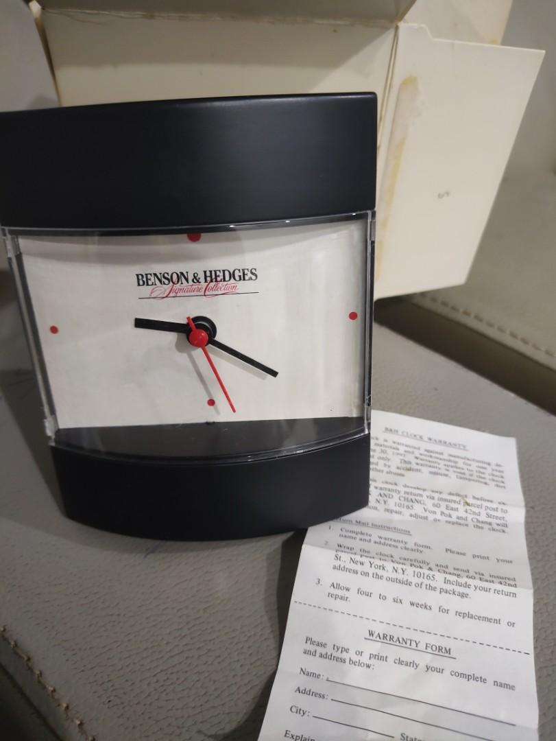 Vtg Desk Clock Benson & Hedges Signature Collection, Hobbies & Toys ...
