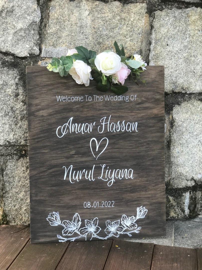 Wedding Welcome Sign Wooden Signage Custom Personalise Signboard Venue ...