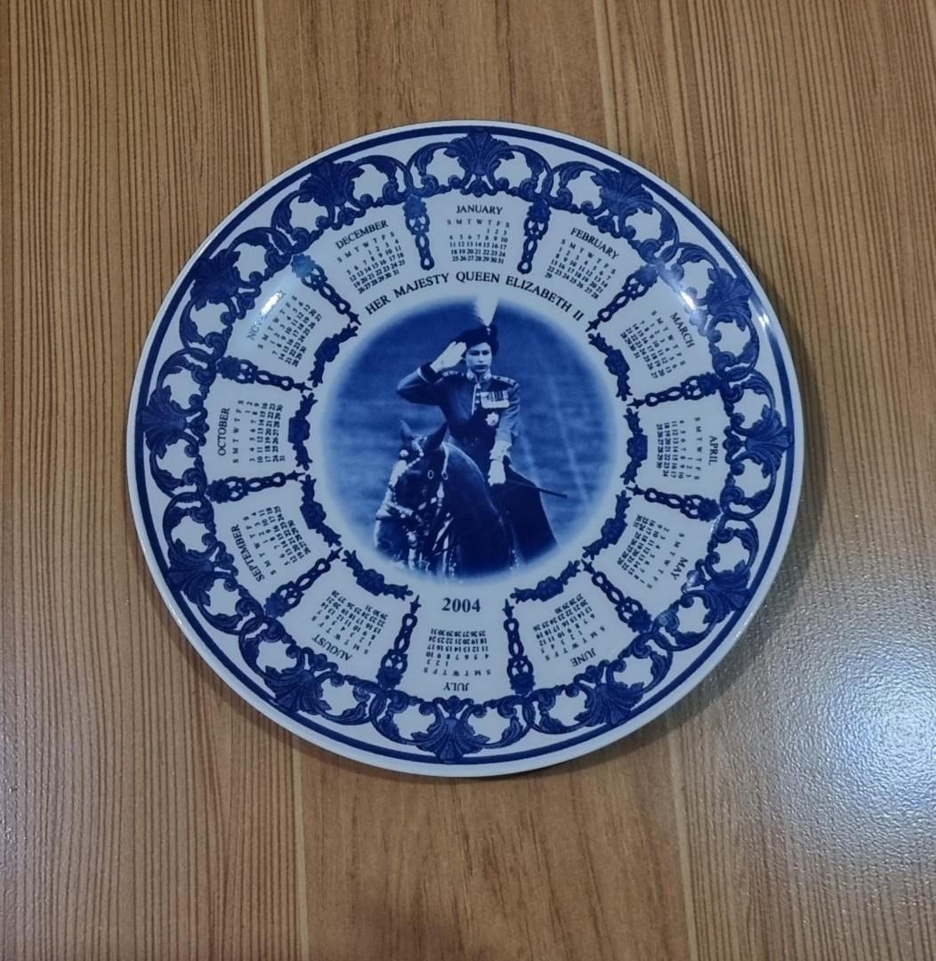 Wedgwood Calendar Plate featuring Queen Elizabeth II in uniform during ...