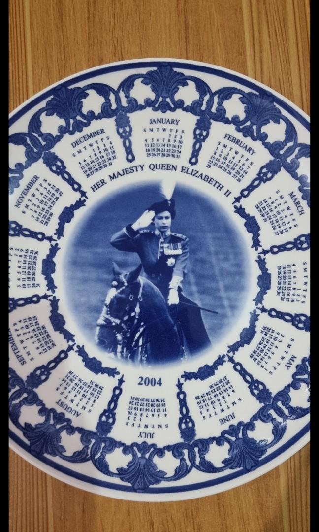 Wedgwood Calendar Plate featuring Queen Elizabeth II in uniform during ...