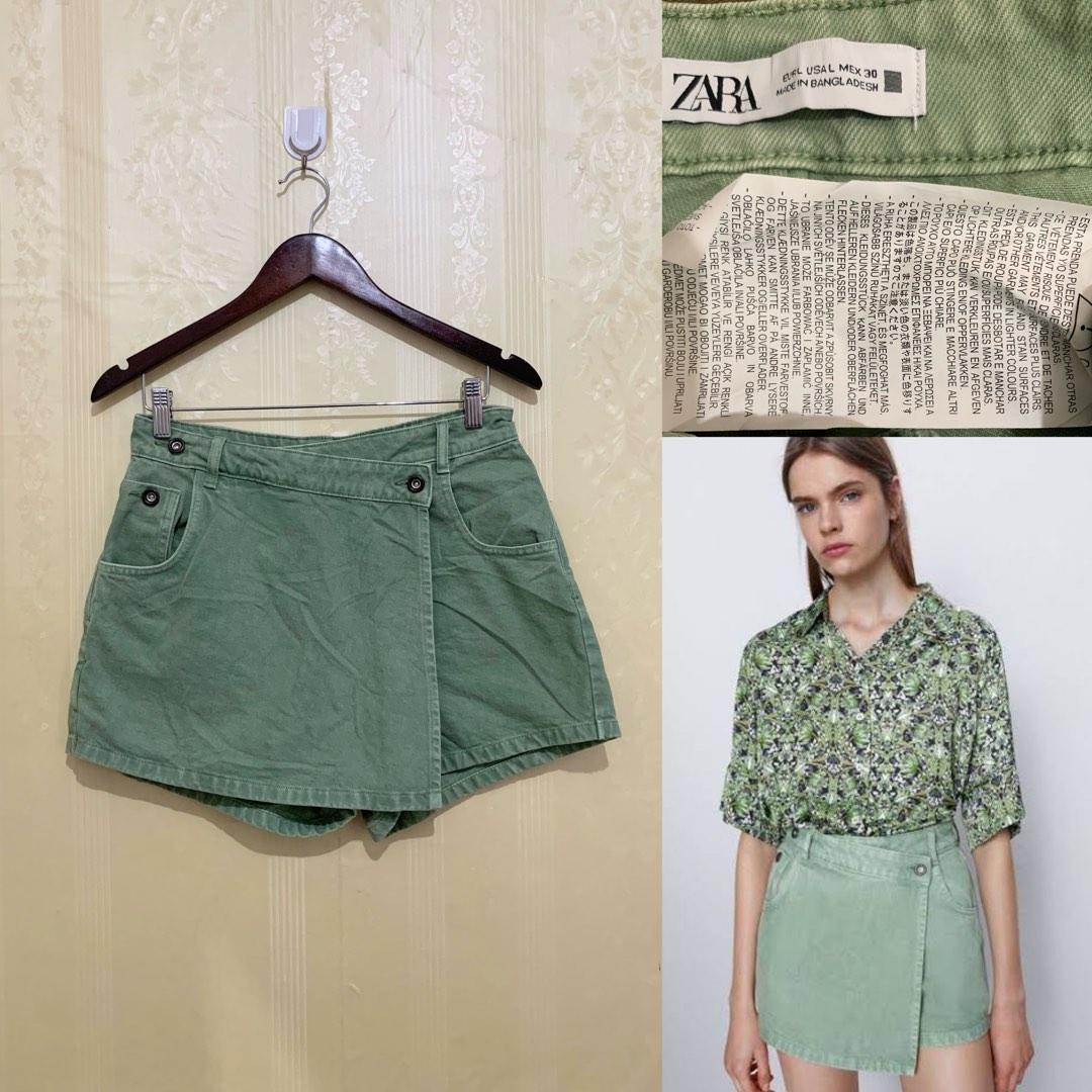 Zara wrap denim skorts, Women's Fashion, Bottoms, Shorts on Carousell