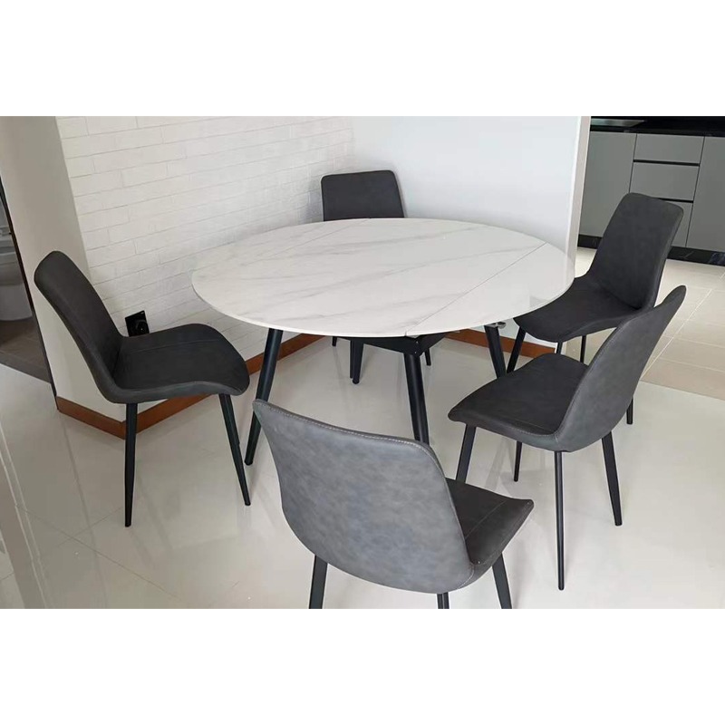 130*80*75CM Round Extendable Table /Dining Table /Free Installation ...