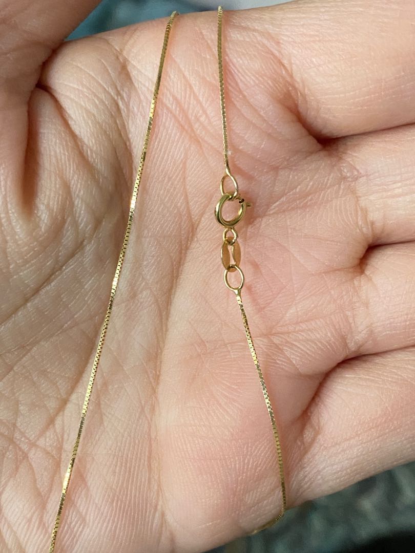 14k gold dainty lightweight box chain, Women's Fashion, Jewelry ...