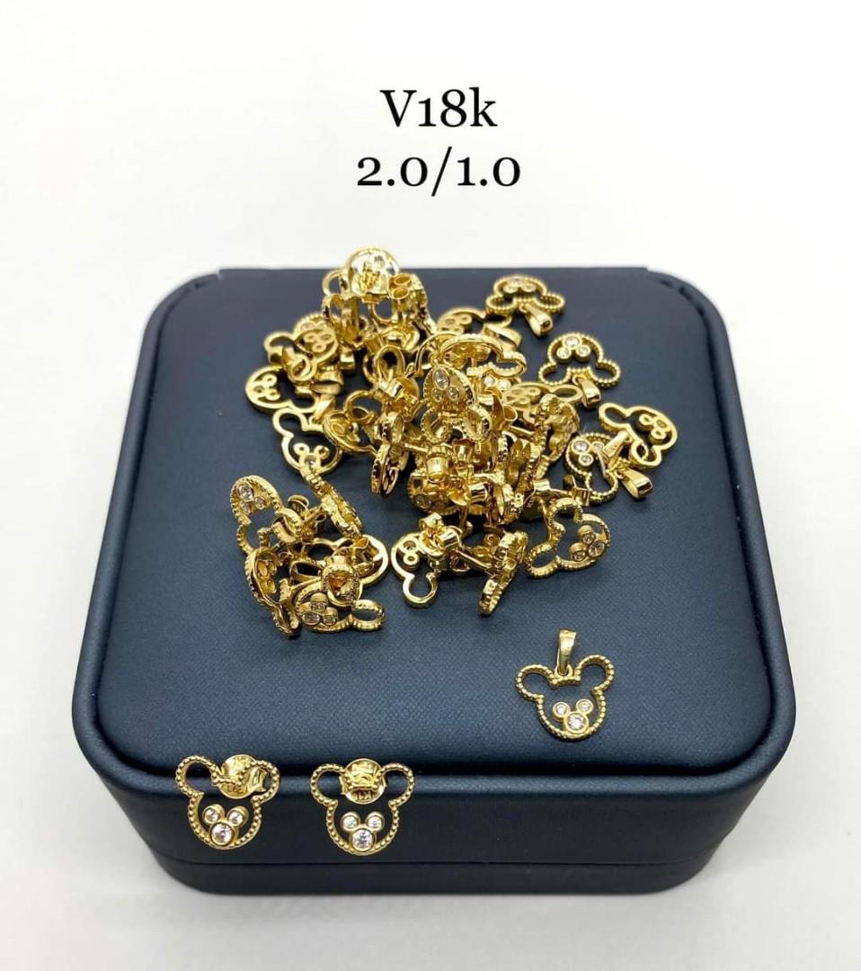 18K Saudi Gold Mickey Mouse Set, Women's Fashion, Jewelry & Organizers ...