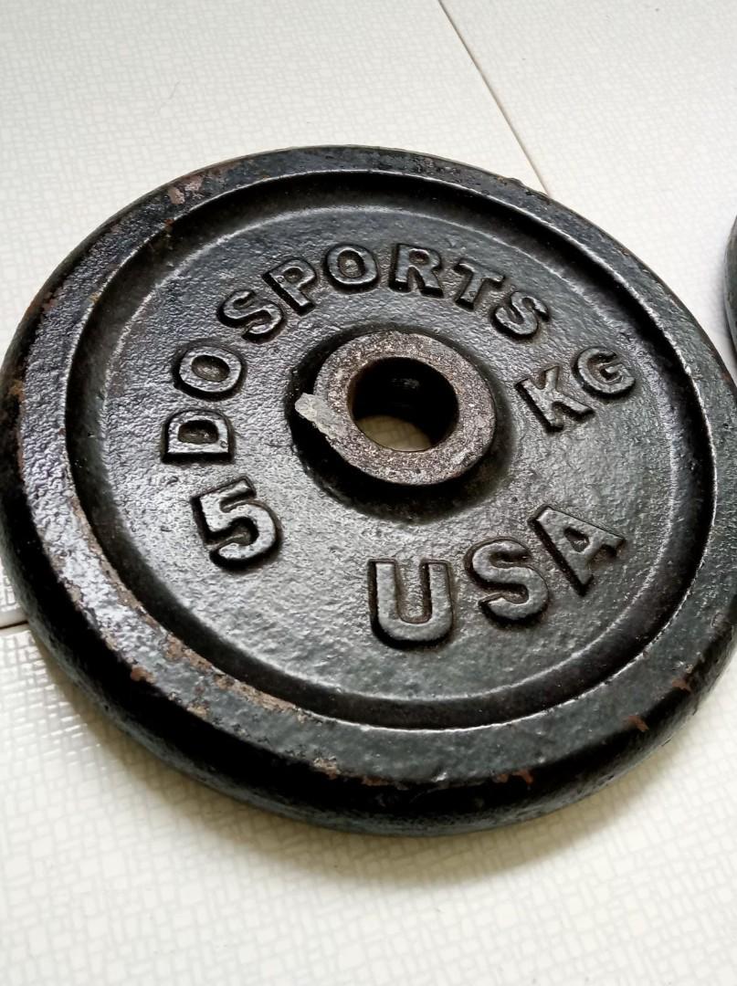 1 Crooked Bar & 5kg Plates (4 pieces), Sports Equipment, Exercise ...