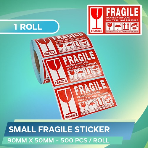 1 Roll Case FRAGILE, HANDLE WITH CARE, KEEP DRY Sticker 6" x 4" 500 Pcs ...
