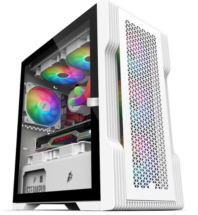 1st player TRILOBITE T3 BLACK WHITE Micro ATX Tempered Glass Gaming ...