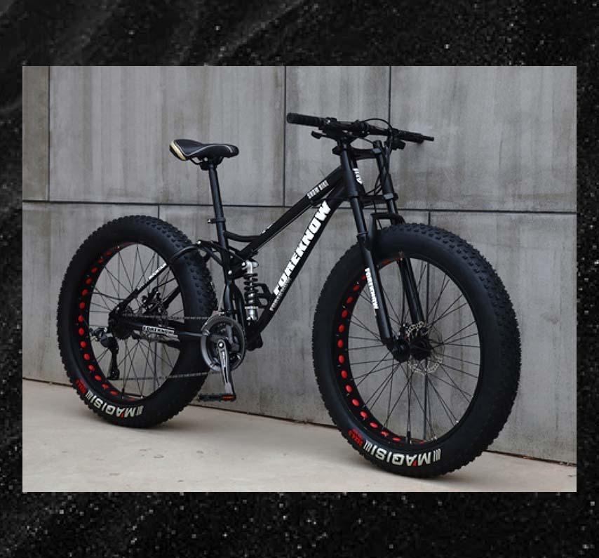 26 Inch 21 Speed Foreknow Fat bike [Black] Shimano Gear fatbike 26 ...