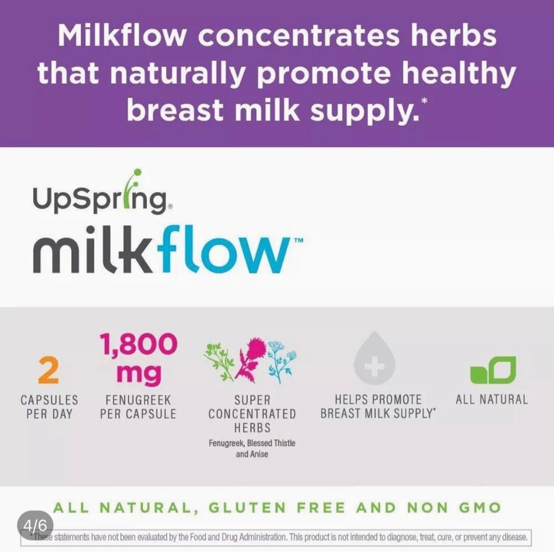 2 x Upspring milk flow fenugreek 1,260mg 100 capsules each, Health & Nutrition, Health ...