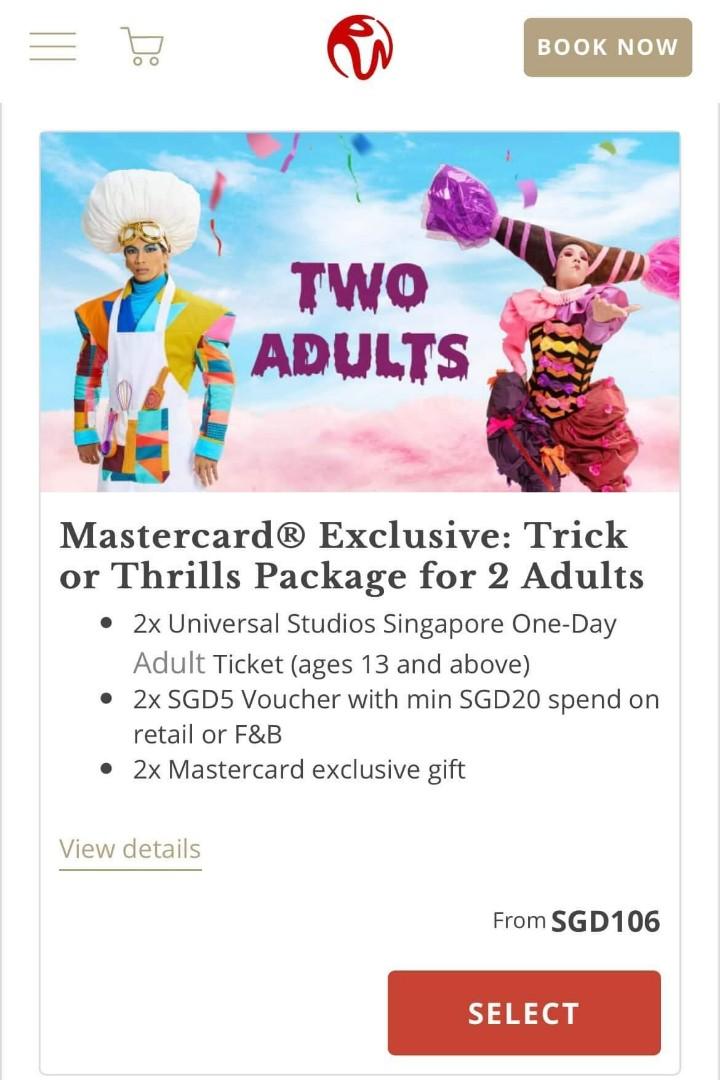 2pax of USS ticket pass & free $5 food voucher, Tickets & Vouchers ...