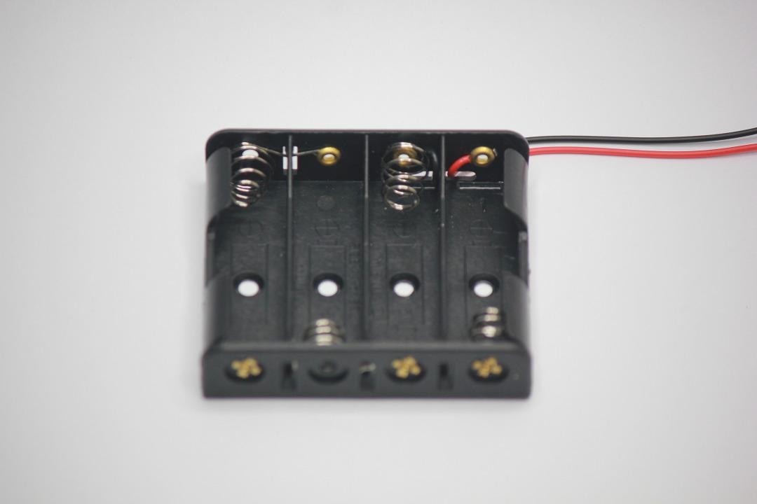 AA BATTERY HOLDER CASE FOR DOUBLE A BATTERY, 1.5V 4-SLOT w/ WIRE LEADS ...