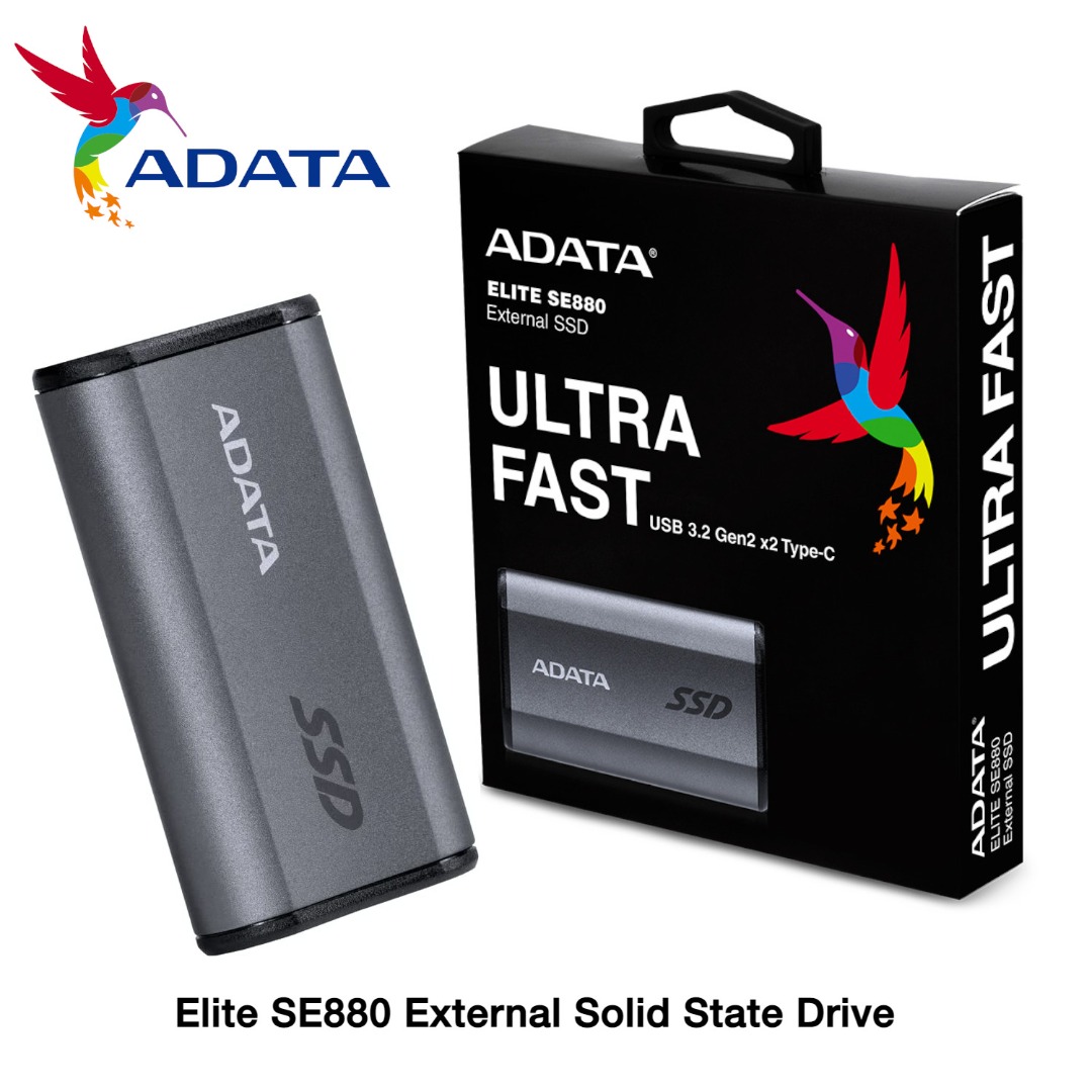 ADATA Elite SE880 | 500GB | 1TB | - External Solid State Drive USB 3.2 Gen2 x2 Titanium Gray ...