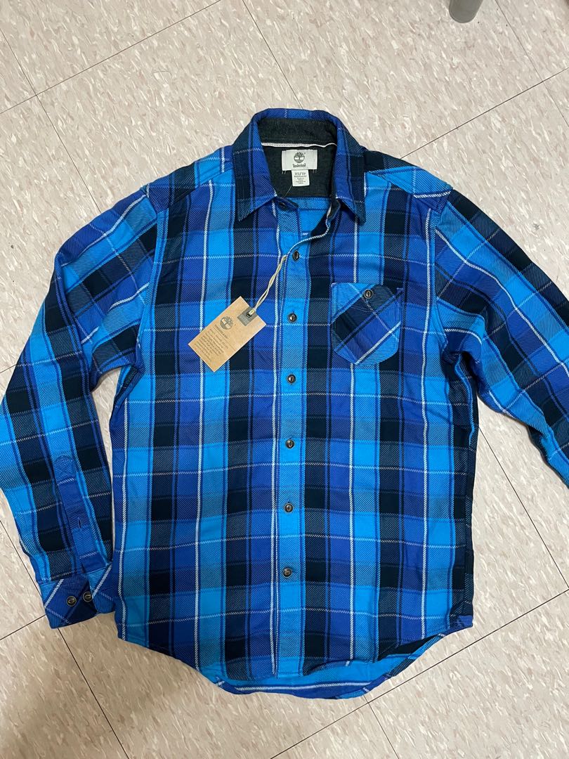 Authentic Timberland Checkered Shirt, Men's Fashion, Tops & Sets ...