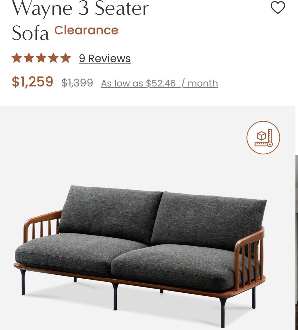 Castlery Sofa- Wayne 3 Seater, Furniture & Home Living, Furniture ...