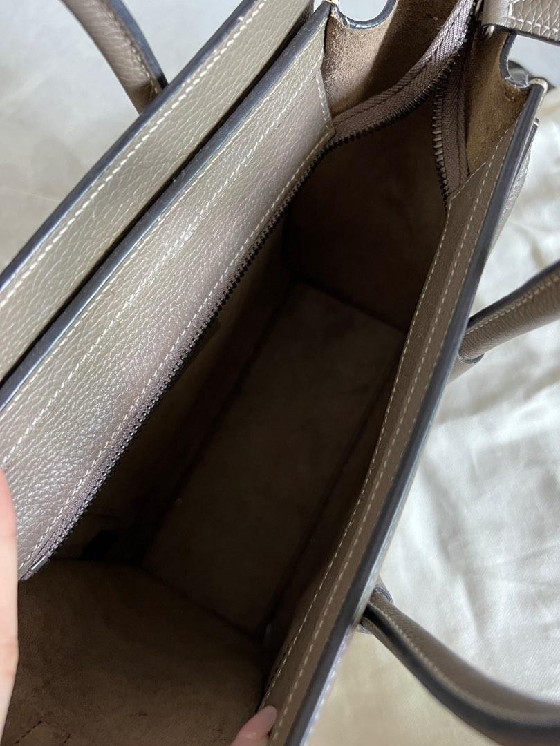 Celine Nano Luggage in drummed calfskin souris FULL SET, Women's Fashion, Bags & Wallets ...