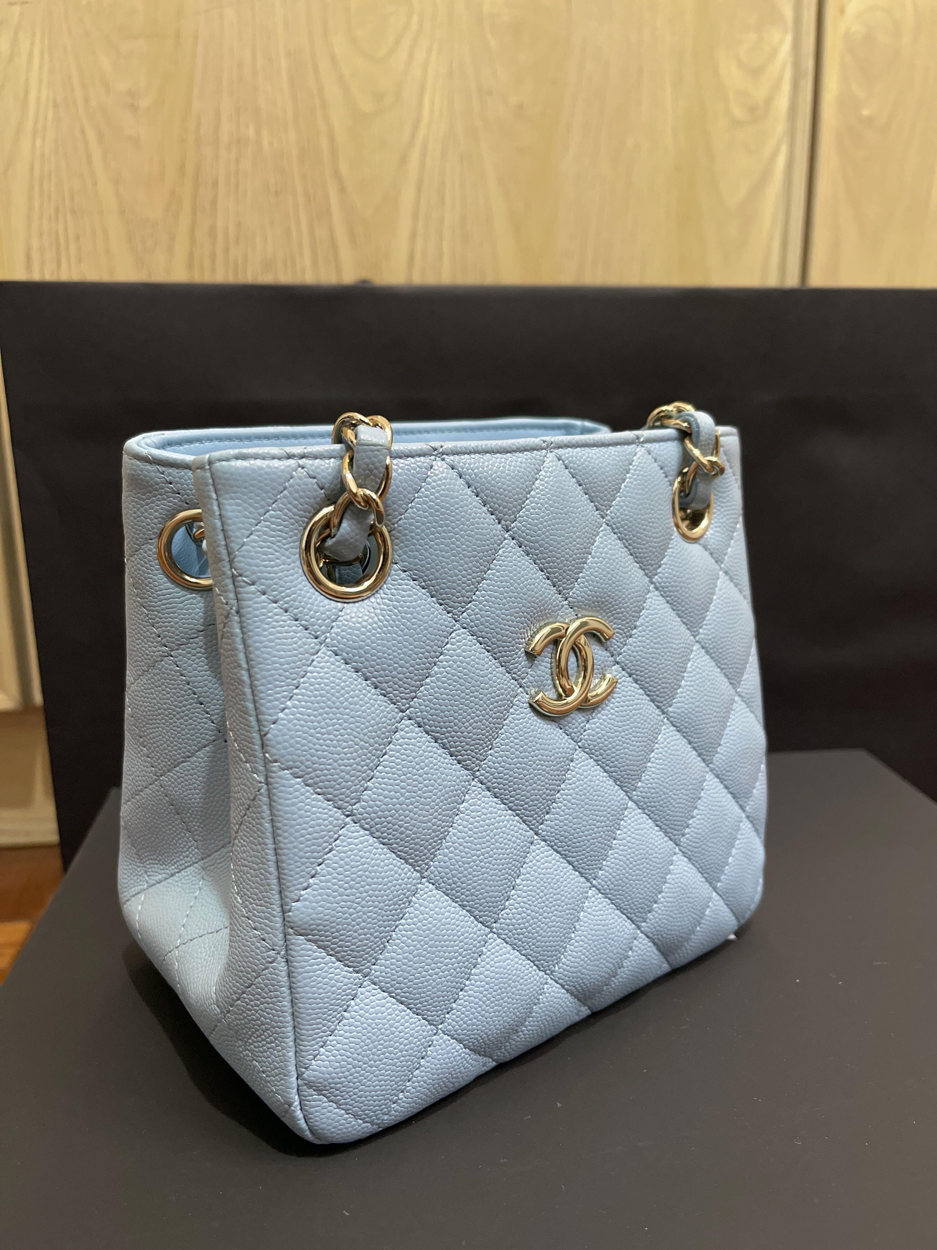 Chanel Mini Bucket Bag 22S Sky Blue (Limited Edition), Luxury, Bags ...