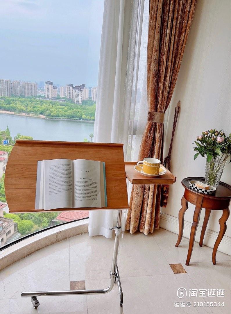 Cherry wood mobile desk/ laptop desk/ music note desk / coffee desk ...