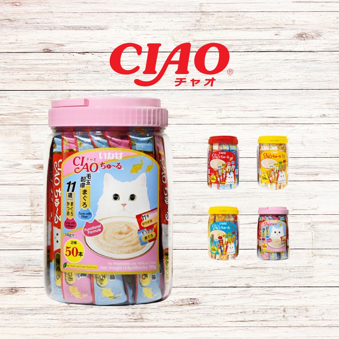 Ciao Churu Festival Tube Mix Liquid Cat Treats (14g x 50's) | Meal Topper, Meow Tuna Chicken ...