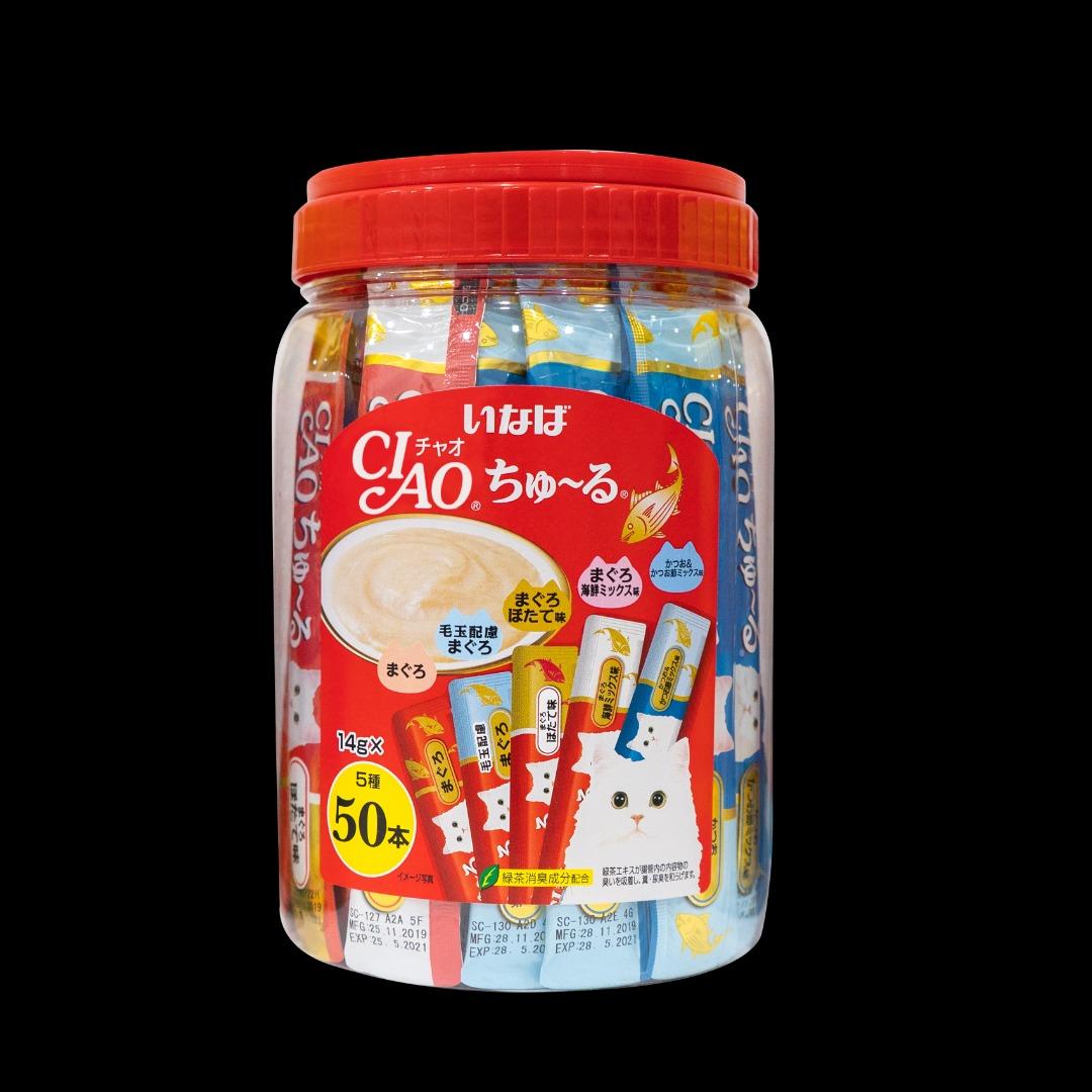 Ciao Churu Festival Tube Mix Liquid Cat Treats (14g x 50's) | Meal Topper, Meow Tuna Chicken ...